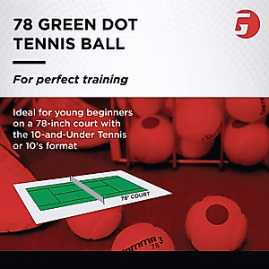 GAMMA Sports Kids Training (Transition) Balls, Yellow/Green Dot, 78 Green Dot, 12-Pack