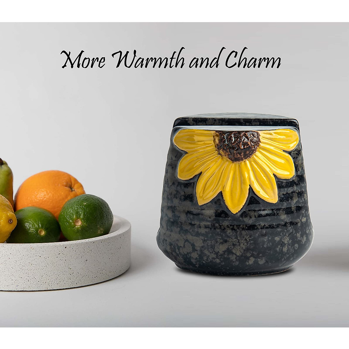 GABROC Sunflower Sponge Holder for Kitchen Sink Kitchen Dish Sponge Holder Ceramic Kitchen Sink Sponge Holder Yellow Sink Caddy Kitchen Sink Organizer Decor for Kitchen