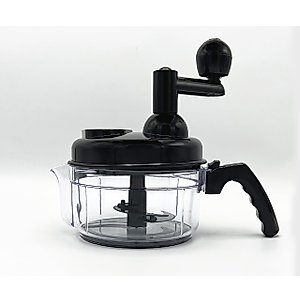 Salsa Maker and Nut Chopper Manual Hand Slicer - Manual Food Processor with Pure Steel Blade – Ergonomic Handle and Rotary Style Hand Chopper for Vegetables, Nuts, Fruits, Salad, Etc