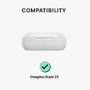 kwmobile Silicone Cover Compatible with OnePlus Buds Z2 - Case Cover Stick-On Skin with Clip - Black