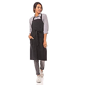 Chef Works Unisex Rockford Bib Apron, Steel Grey, One Size