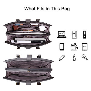 ECOSUSI Laptop Tote Fits Up to 15.6 Inch Briefcase for Women Office Handbags large Capacity with 3 Layer Compartments