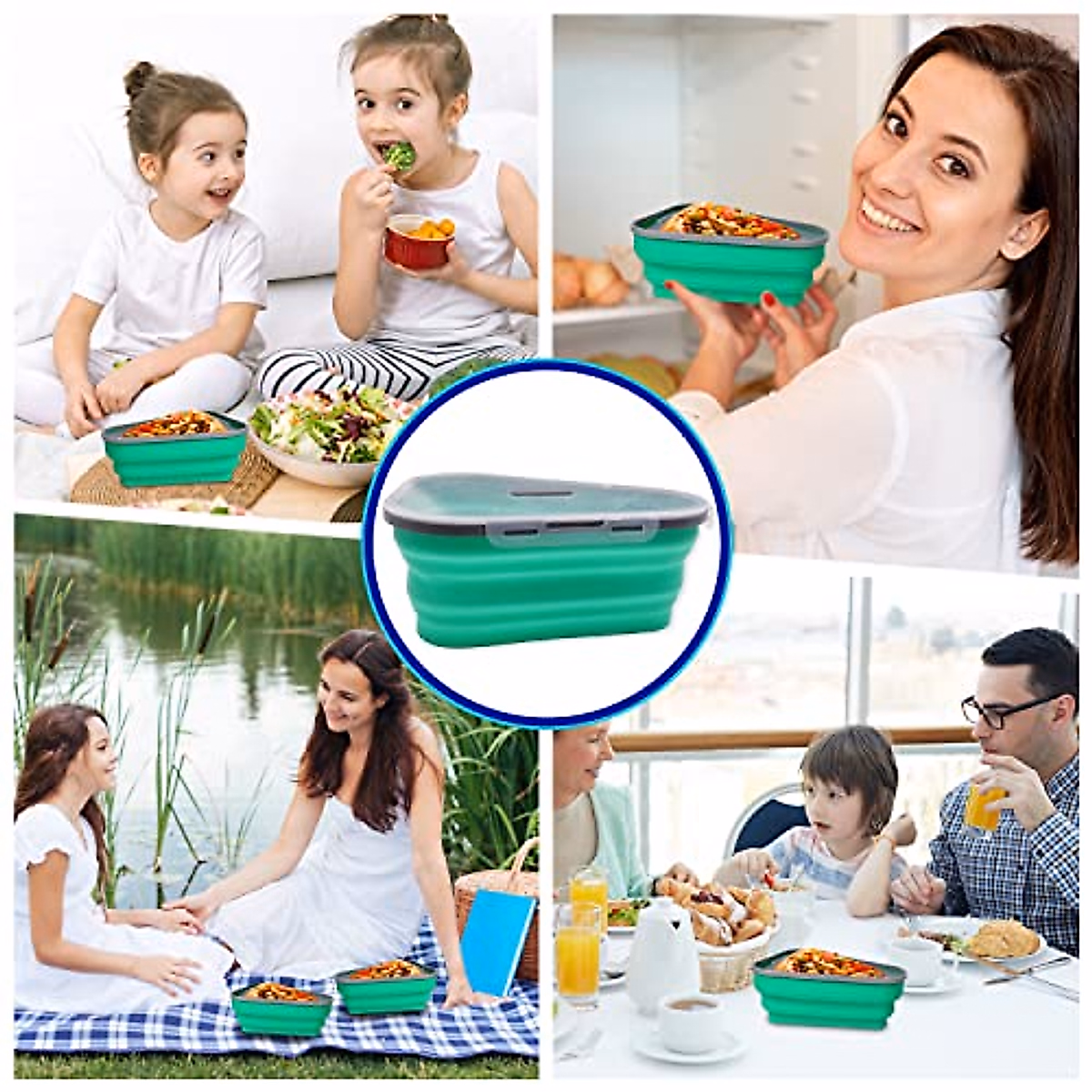 Reusable Pizza Storage Container Collapsible – Microwavable Trays – Pizza Saver – Leftover Pizza – School, Office
