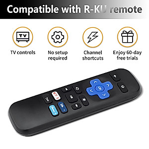 EFGWXYZ (2 Pack) Replacement Remote Control for RKU- Express, Compatible with RKU- Premiere, for RKU- Box, for RKU- Player, for RKU- 1 2 3 4 -【NOT for Any Stick or TV】 H-NDHS