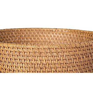 Kouboo Loma Round Rattan Paper Waste Basket (Honey-Brown)