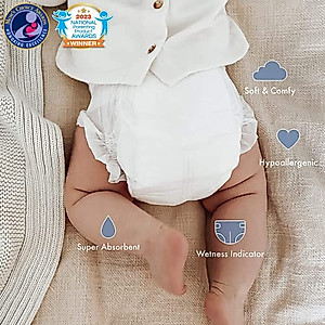 Believe Baby Bamboo Baby Diapers Size 1 - Premium, Super-Absorbent, Hypoallergenic for Sensitive Skin, Chemical-Free, Unscented, Eco-Friendly Diaper for Babies 8-14 lbs - 60 Ct