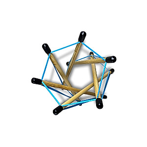 PRODA TASARIM Tensologic Advanced Kit, Tensegrity, Physics Model, Tensegrity Model Kit, Build Tensegrity Models, Architecture Building Kit, Minimum Age 15, 12 dowels