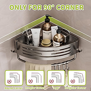 shengtianvdi Shower Caddy Suction Cup, Shower Shelves for Inside Shower, Grey Metal Shower Stroage NO-Drilling Bathroom Shower Organizer, Heavy Duty Shower Holder (Square shaped storage rack)