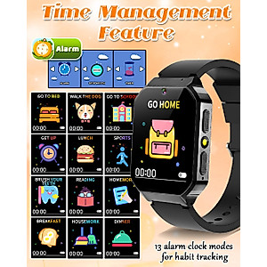 Semloo Smart Watch for Kids Boys Age 6-12 with 26 Games 1.69" High-Resolution Touchscreen Storybook Learning Card Camera Metal Case Music Player Alarm Kids Watches Learning Toys Birthday Gifts