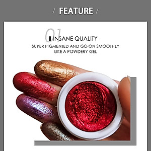 AKARY 12 Colors Glitter Eyeshadow, Mashed Potato Pearlescent Monochrome Eyeshadow Polarized Light Not Smudged Eye Shadow, Highly Pigmented Eye Makeup Cosmetics Gift for Women And Girls Eye Brightening Flash Powder (#06Red brown)