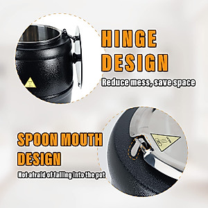 Funyee 10.5QT Commercial Grade Soup Kettle with Stainless Steel Hinged Lid, 110V Commercial Soup Warmer for Big Family Gathering and Restaurant (440W)