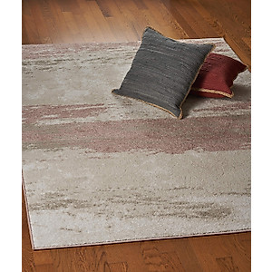 LR Home MEADO81542-IVW Rug, 7'9" x 9'5", Ivory/Blush