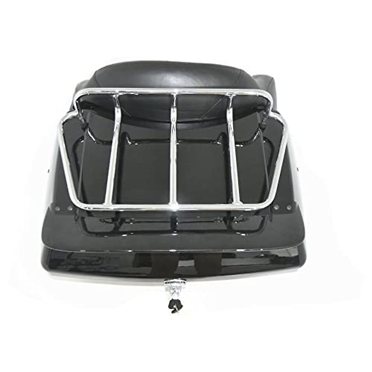 KIEKSBS Black Motorcycle Trunk Tail Box Luggage Pack Universal w/Tail Light DMY