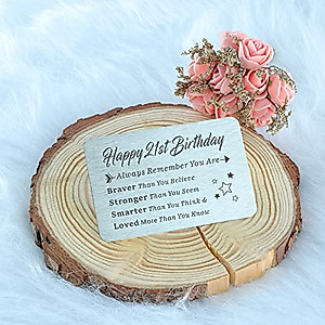 21st Birthday Gifts for Teen Girls Boys 21 Year Old Birthday Gifts for Her Him Metal Wallet Insert Card Christmas Graduation Inspirational Gifts Card for Sister Brother Daughter Son Niece Nephew Granddaughter Grandson