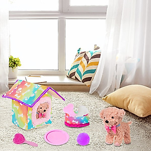 DOTVOSY American 18 Inch Doll's Clothes and Accessories Pets Dog Play Sets for 18" Doll Included Dress,Pets Dog,pet Nest, Toy Ball, Hair Comb