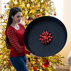 Garden Hour 25" Extra-Large Plant Saucers for Potted Plants & Felt Mat for Floor Protection - Plastic Plant Trays for Indoors No Holes - Extra-Deep Drip Trays for Potted Plants - 25W x 4.2D in.