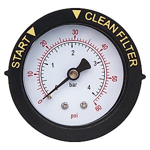 LUKYER 190059 Rear Mount Pressure Gauge Replacement for Pool/Spa Valve and Filter，Compatible with Star Polymeric, FNS, SM & SMBW 4000/2000 Series,0-60 Psi/bar，Aftermarket Part