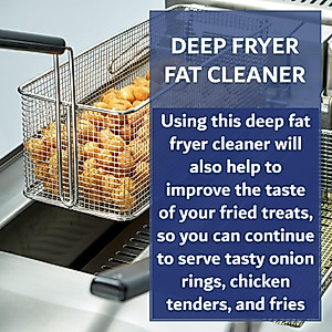 Fry-Whiz Deep Fryer Cleaner, Deep Fryer with Basket Cleaner, Fryer Boil Out Powder, Commercial Fryer Cleaner, Removes Carbon, Grease Deposits, Stains, Rust in Deep Fryers (Case of 4-Gallon)