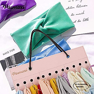 Baby Headband Organizer,Headband Holder for Baby Girl, Large Capacity Hair Bows Clips Hanging Organizer (Pink)