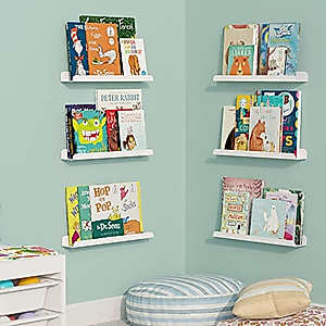 Wallniture Sedona Floating Shelves for Wall Decor, White Kids Bookshelf, Wall Shelves for Picture Frames, Nursery Book Shelves, White Storage Shelves for Wall Set of 3