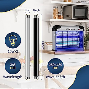 Qualirey T8 Bug Zapper Replacement Bulbs, 10W Bug Zapper Light Bulb for 20W Electronic Bug Zapper, Effectively Attracts Most Flying Bugs 13 Inch Mosquito Light Bulb for Indoor Outdoor (4 Pack)