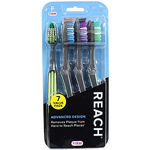 REACH Advanced Design Adult Toothbrush, Firm, 7 Count