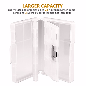 Xahpower Game Card Case Holder for Nintendo Switch, 24-in-1 Game Storage Case Compatible with Nintendo Switch/ Switch Lite/ Switch Oled Catridge Storage Box Black