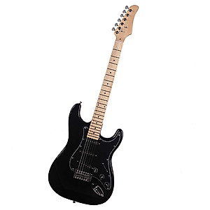 Electric Guitar 39" inch Complete Beginner Starter kit Full Size with 20w Amp,w/Strap,Bag,Guitar Amplifier,Power Wire,Plectrum,Tremolo Bar (Black)