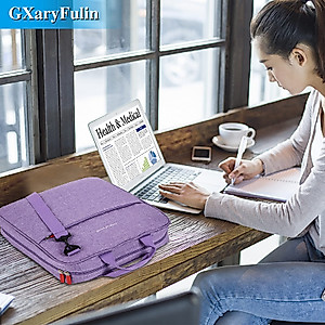 GXaryFulin Zipper Binder with Shoulder Strap & Handle, 3 O-Ring Binder for Office & School Supplies (2 inch, Purple)