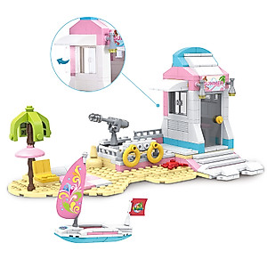 3in1 Girls Boat Cruise Ship Building Sets Friends Beach House Rescue Helicopter Building Kits Summer Holiday Adventures STEM Building Toys Creative Play Set Gift for Kids Aged 6-12, 351 Pieces