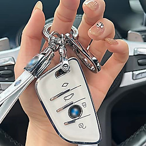 WeiZhenZJYiWu Key fob Cover Different Materials Keychain ，5 Colors TPU Key Cover for X1 X2 X3 X4 X5 X6 X7 Series 1 2 3 4 5 6 7…