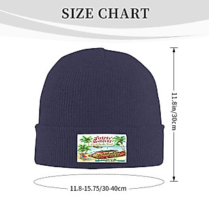 Jimmy Singer Buffett Beanie Hat Mens Warm Cap Winter Multifunctional Knit Hat Graphic Skull Caps Navy Blue