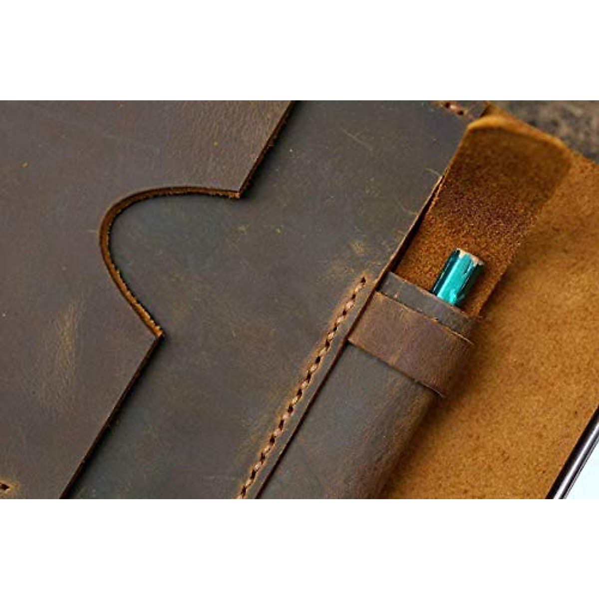 Personalized distressed leather iPad cover case for iPad Pro 9.7 11 12.9 Leather iPad portfolio case for 2019 iPad Air 10.5 inch IDP97SPNC