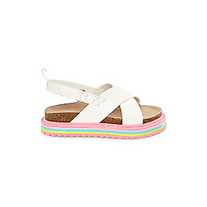 carter's Girls Candy Sandal, White, 7 Toddler