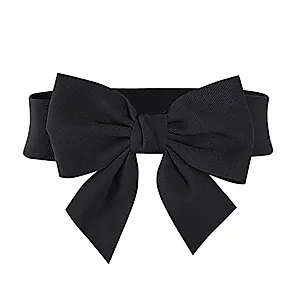 MUXXN Womens Summer Casual Waistband Retro Bowknot Buckle Belts (Black S)