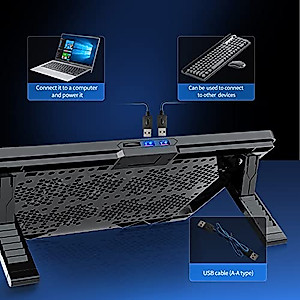 Laptop Cooling Pad with 8 Quite Cooling Fans,Laptop Fan Cooling Pad for 12-17 Inch, Laptop Cooler Stand with 7 Height Adjustable, 2 USB Ports,Wind Speed Adjustable(Black)