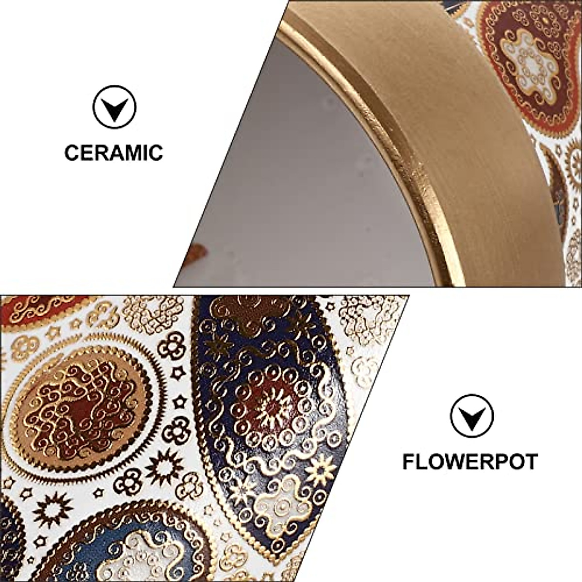 Happyyami Vintage Decor Vintage Ceramic Succulents Planter Flower Pot Pen Pencil Cup Brush Holder Desk Organizer Mini Candy Bowl Ashtray Bonsai Container for Home Garden Office Decor