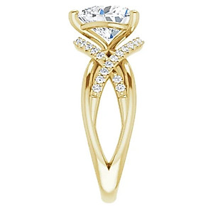 Handmade 18K Gold 2 CT Heart Cut VVS1 Colorless Moissanite Engagement Rings for Women Bridal Set Moissanite Wedding Rings for Gifts (Yellow Gold, 7.5)