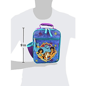 Disney Aladdin Princess Jasmine Girls Boys Soft Insulated School Lunch Box (One Size, Purple/Blue)