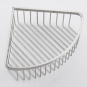 Segistan Bathroom Corner Shower Caddy Organizer, SUS304 Stainless Steel Heavy Duty Rust-Proof Bathroom Shelf Organizer Shampoo Holder, Wall Mounted Storage Rack for Bathroom Kitchen, Brushed Nickel