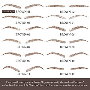 Aresvns Eyebrow Tattoo Sticker 99 Pairs! Fake Eyebrows,Popular Brown Eyebrow Shapes,4D Imitation Eyebrows Waterproof,Eyebrow Transfers Stickers(Only for Women without Eyebrows) Christmas Gift