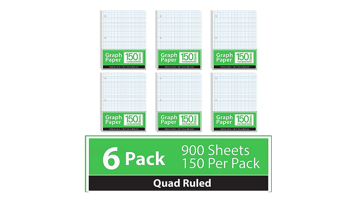 High Quality Quad Ruled Graph Paper 150 Sheets/Pack