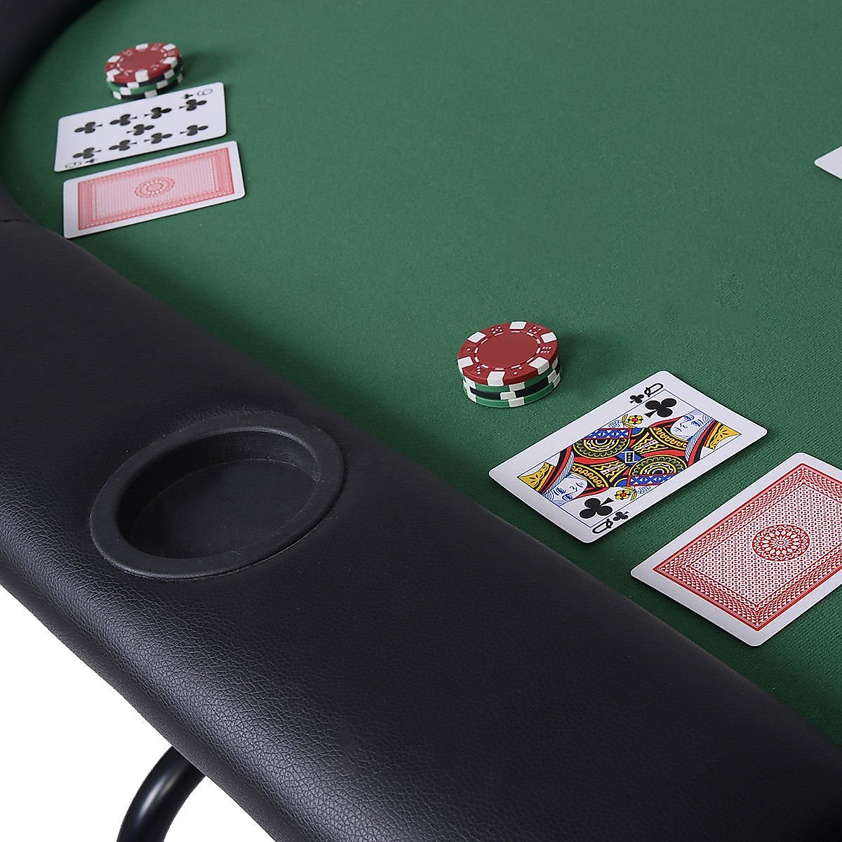 Mascarello Foldable 8 Player Poker Table Casino Texas Holdem Folding Poker Play Table