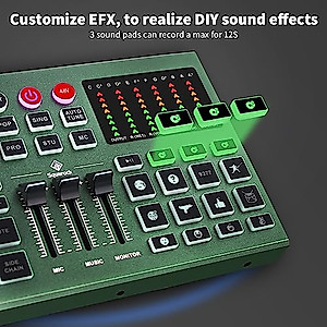Podcast Equipment Bundle for 2 - Audio Interface DJ Mixer with Podcast Microphone All-In-One Audio Mixer with Headphone