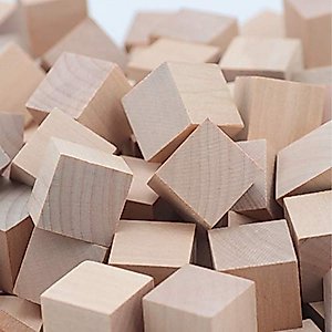 Cube Blocks,200 Pack Colorful Square Wood Craft Cube Blocks Wooden Blocks Building Blocks,Square Blank Birch Blocks Baby Shower Decorating Cubes,Puzzle Making and DIY Craft Cube Blocks (Wood)