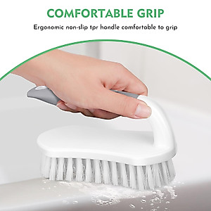 SetSail Scrub Brush, Heavy-Duty Scrub Brushes for Cleaning with Stiff Bristles Cleaning Brush for Shower, Bathroom, Carpet, Kitchen and Bathtub Scrubber - 2 Pack