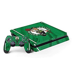 Skinit Decal Gaming Skin Compatible with PS4 Slim Bundle - Officially Licensed NBA Boston Celtics Design