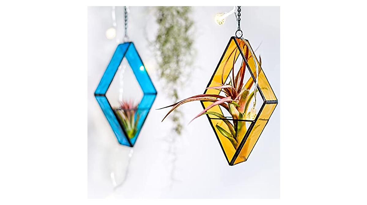 Stained Glass Terrariums Set - Chic Window Planters