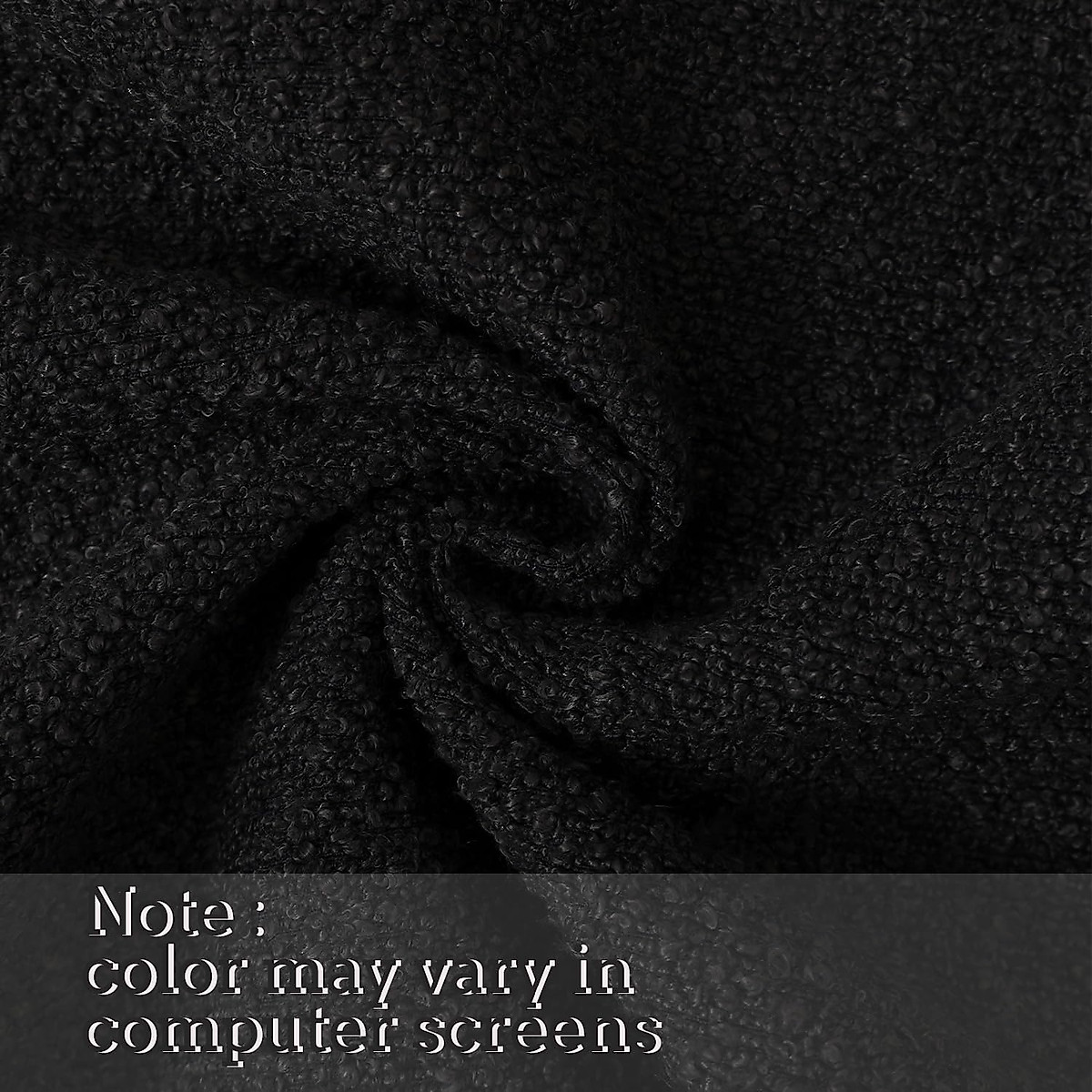 Jeneoo Black Decorative Lumbar Thick Throw Pillow Covers Fine Textured Boucle Couch Cushion Case for Sofa Decor, Set of 1, 14 x 36 Inch