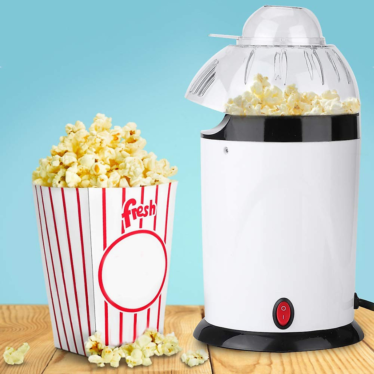 HEITIGN Popcorn Maker Machine, HEITIGN7ef1kom3i0 Popcorn Poppers, 1200W Air Popper, Non-Stick, 6-8 Cups, Easy to Use & Clean, Great Gift for Festival & Party, Kitchen Dormitory Camping